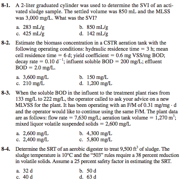 Solved 8-1. A 2-liter graduated cylinder was used to | Chegg.com