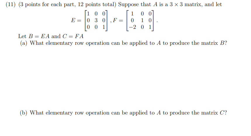 Solved ( 3 points for each part, 12 points total) Suppose | Chegg.com