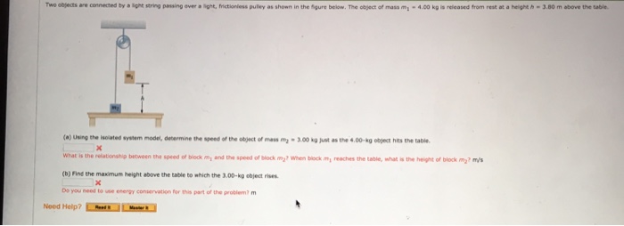 Solved Two objects are connected by a light string passing | Chegg.com
