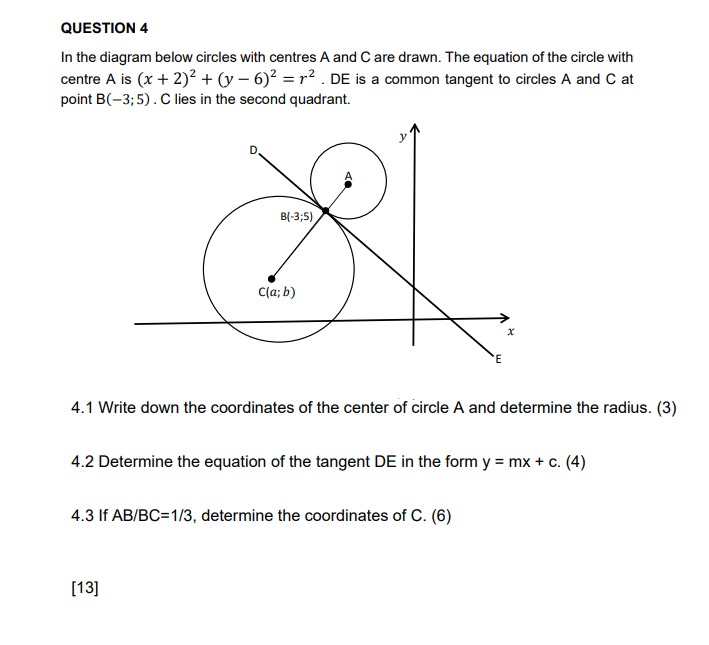 Solved In the diagram below circles with centres A and C are | Chegg.com