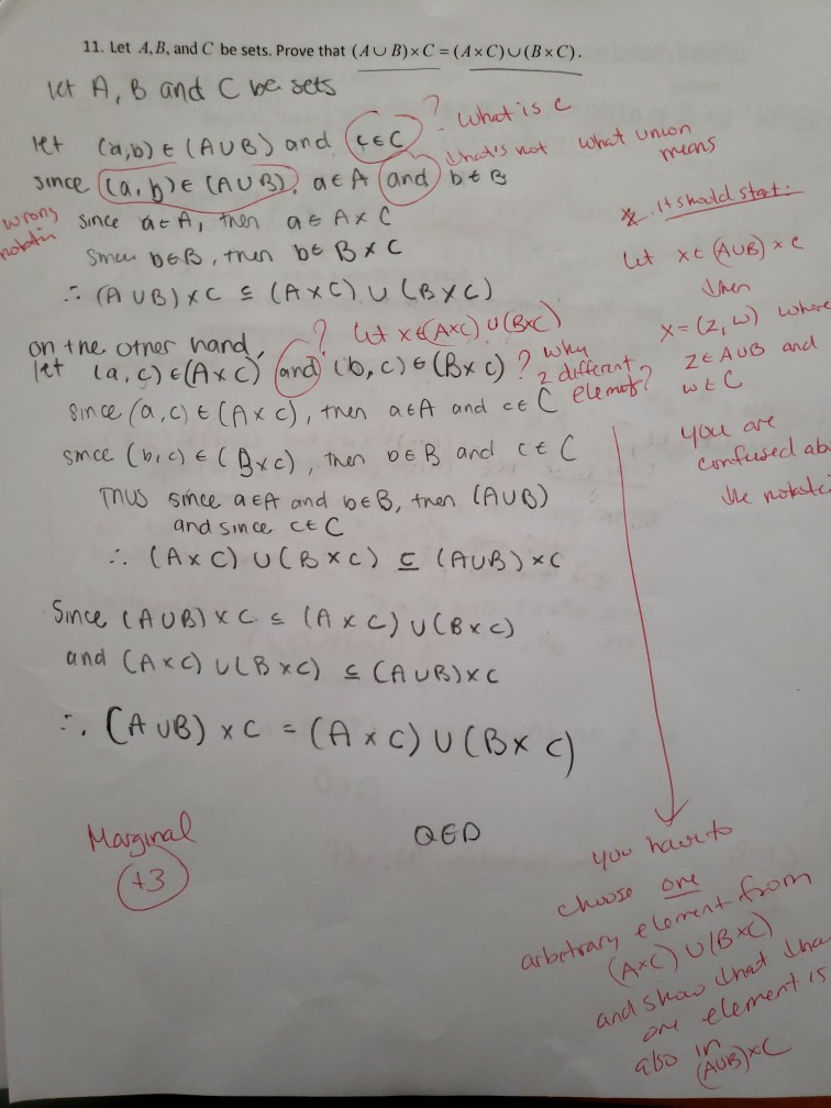 Solved 11. Let A, B, and C be sets. Prove that (AUB) C = | Chegg.com