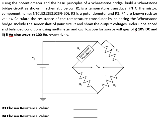 Using the potentiometer and the basic principles of a | Chegg.com