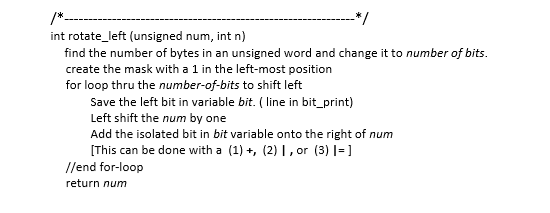 Solved PROBLEM Write a function that begins: int rotate_left | Chegg.com
