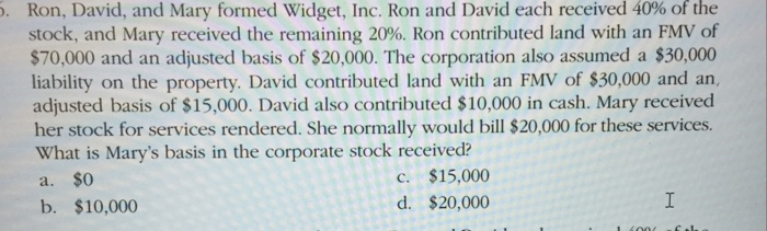 Solved Ron, David, and Mary formed Widget, Inc. Ron and | Chegg.com