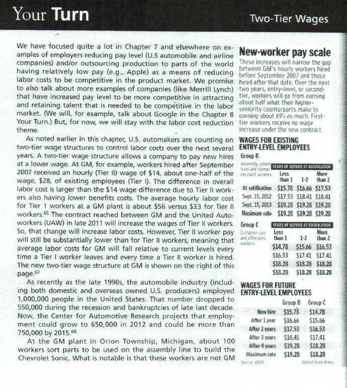 Solved Your Turn TWO-Tier Wages We have focused quite a lot | Chegg.com