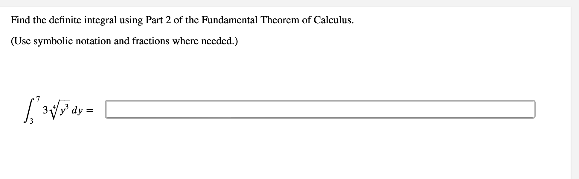 Solved Find the definite integral using Part 2 of the | Chegg.com