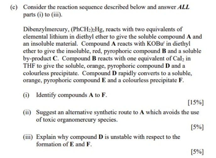 c) Consider the reaction sequence described below and | Chegg.com
