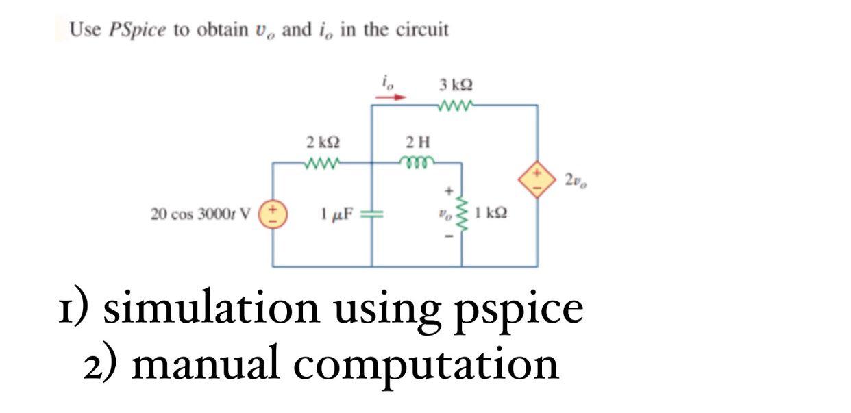Solved Use PSpice to obtain u, and i, in the circuit 3 k92 | Chegg.com