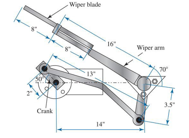 Solved For the rear windshield wiper mechanism shown in | Chegg.com