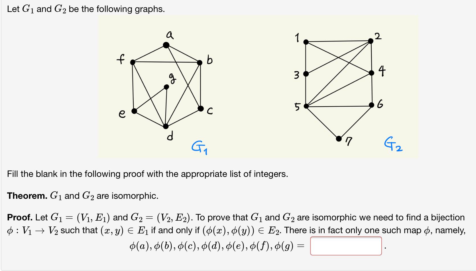 Solved Let G1 and G2 be the following graphs. a 1 2 f b 3 4 | Chegg.com