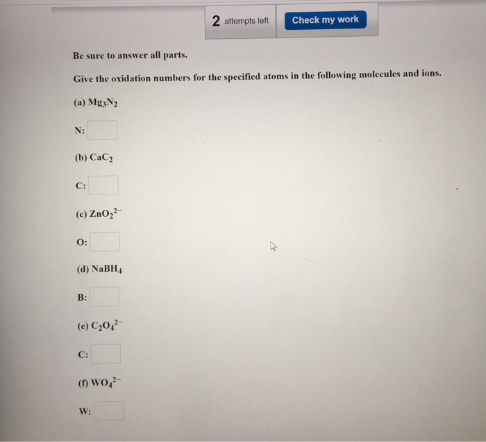 Solved 2 attempts left Check my work Be sure to answer all | Chegg.com