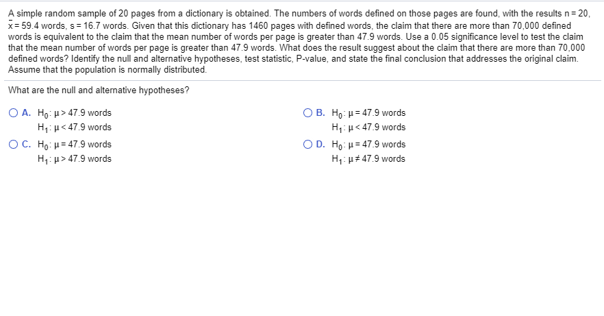Solved Part 2: Determine the test statistic. Part 3: | Chegg.com