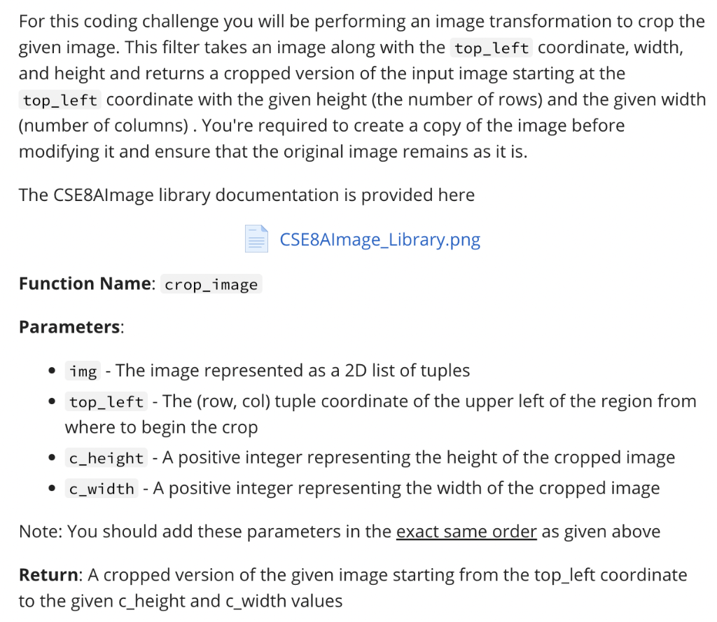 Solved For this coding challenge you will be performing an | Chegg.com