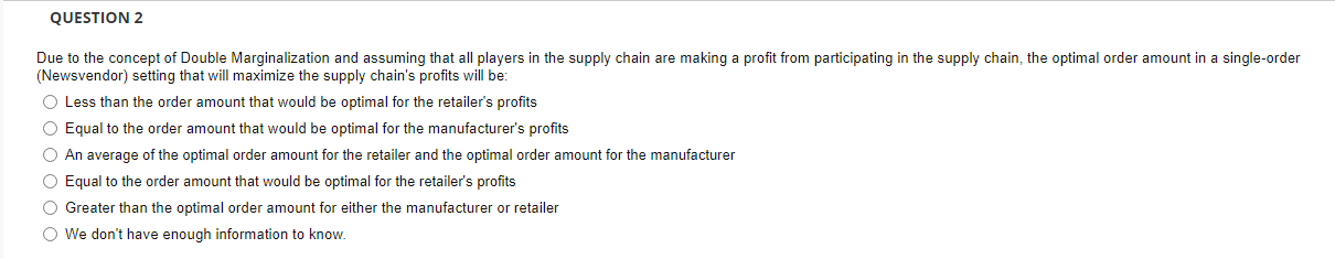 Solved QUESTION 2 Due to the concept of Double | Chegg.com