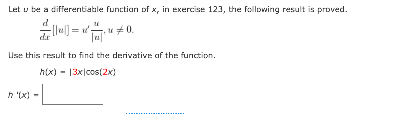 Solved Let u be a differentiable function of x, in exercise | Chegg.com