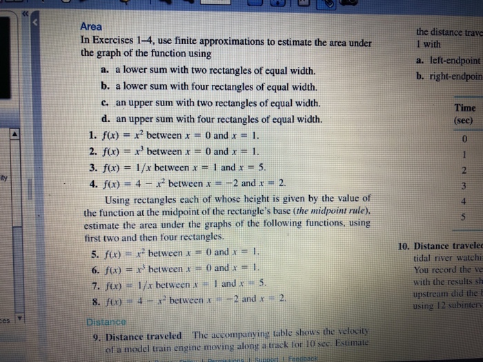 Solved ㄍ Area In Exercises 1-4, use finite approximations to | Chegg.com