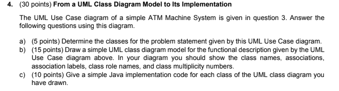 Solved 4. (30 points) From a UML Class Diagram Model to Its | Chegg.com