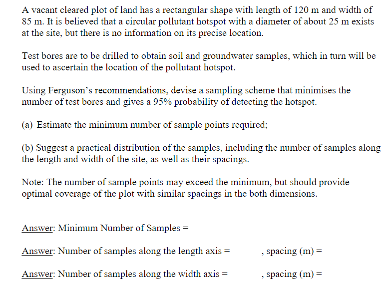 Solved A vacant cleared plot of land has a rectangular shape | Chegg.com
