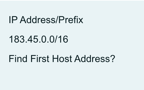 Solved IP Address/Prefix 10.0.0.0/8 Find First Host Address? | Chegg.com
