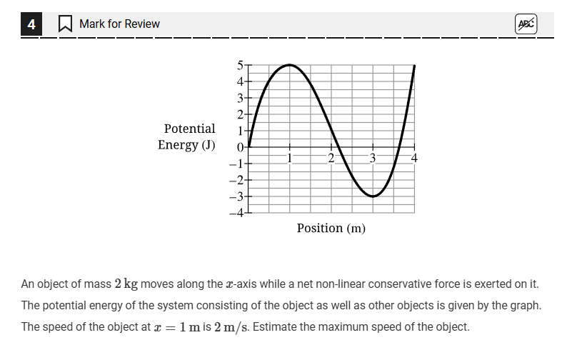 Solved An object of mass 2 ﻿kg moves along the \( ﻿x \)-axis | Chegg.com