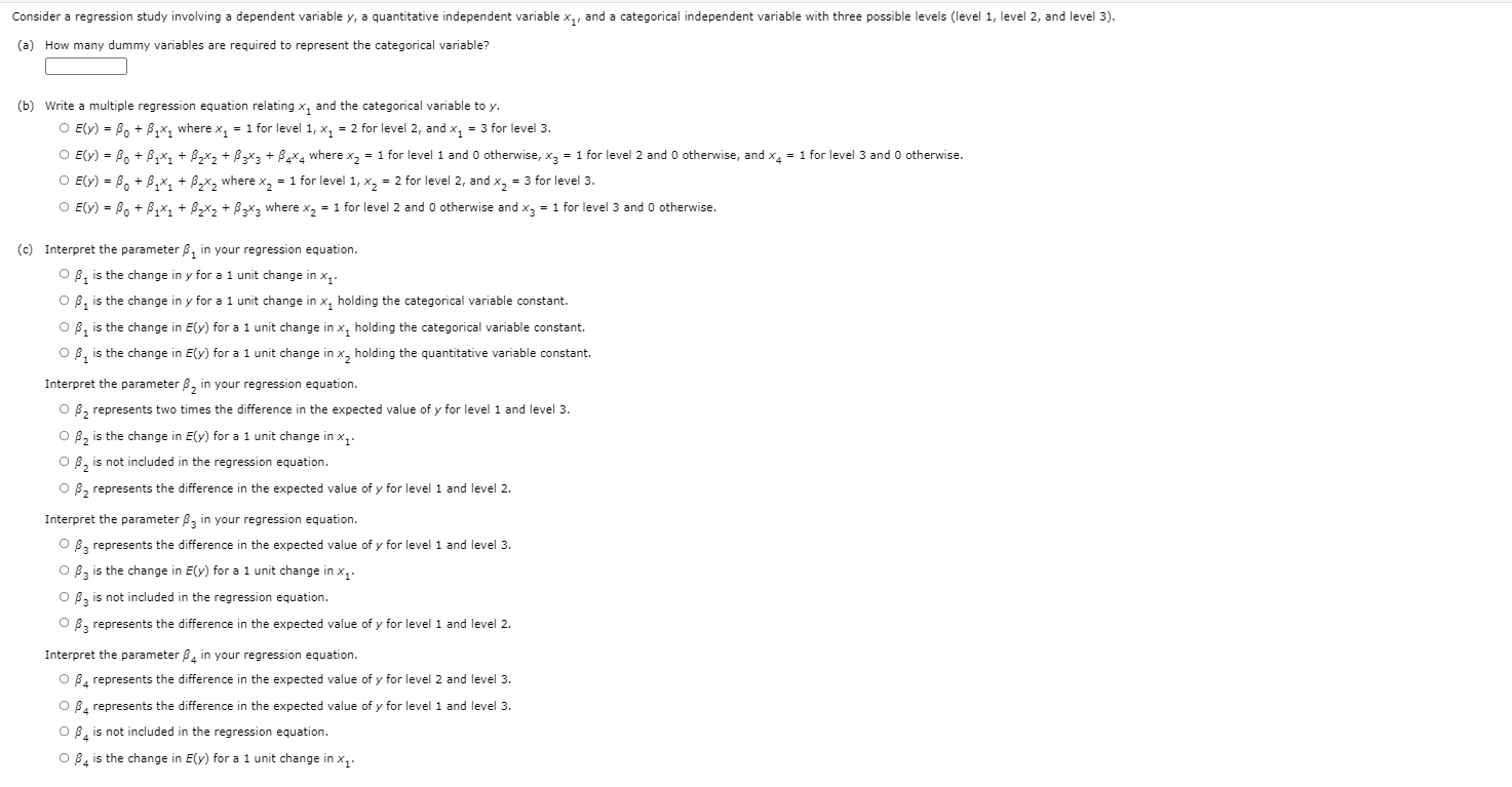 Solved Consider a regression study involving a dependent | Chegg.com