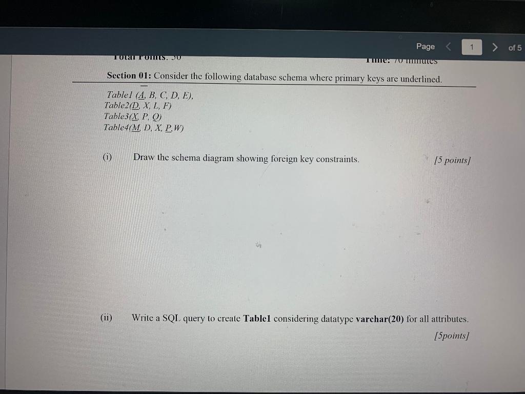 Solved Page Time: 70 mmutes Section 01: Consider the | Chegg.com