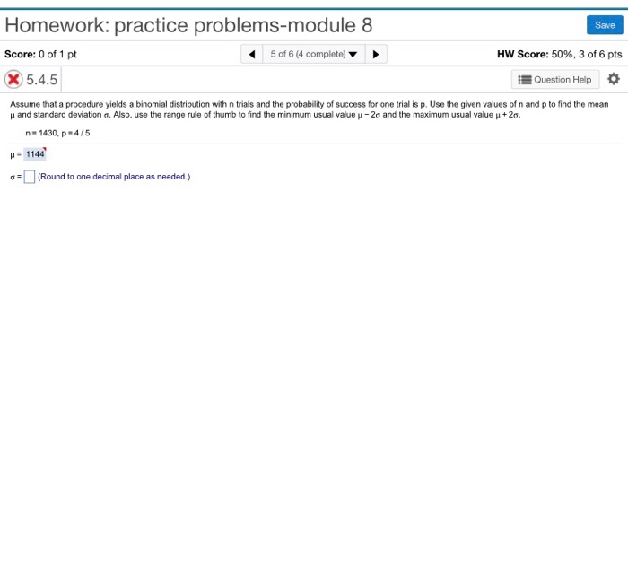 Solved Homework Practice Problems Module 8 Save Score 0 Of