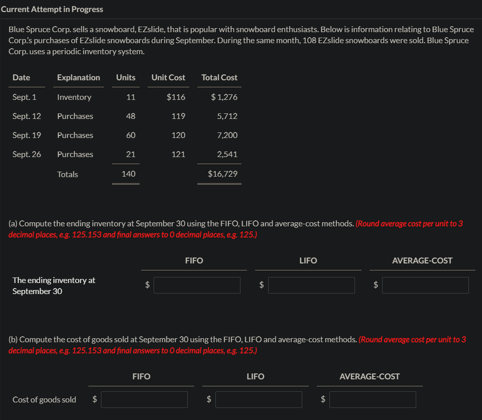 Solved (a) Compute the ending inventory at September 30 | Chegg.com