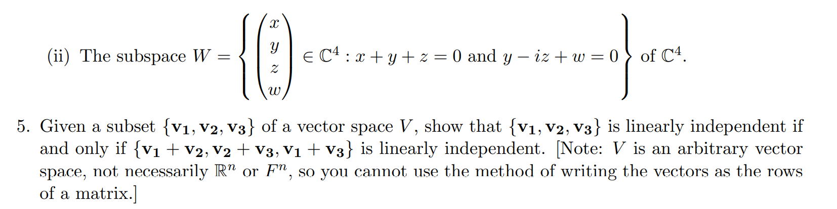 Solved 4. For each of the following subspaces, find a basis, | Chegg.com