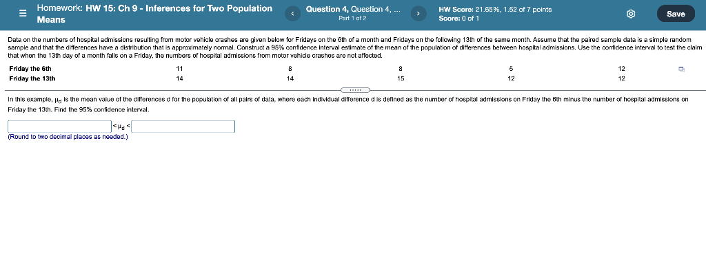 Solved = Homework: HW 15: Ch 9 - Inferences for Two | Chegg.com