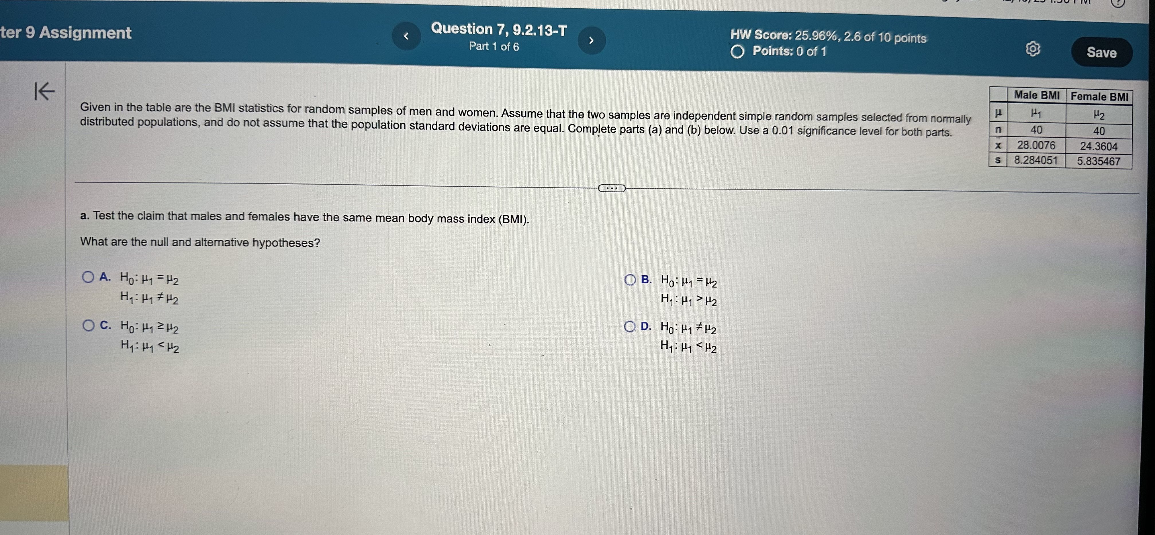 Solved Given in the table are the BMI statistics for random | Chegg.com