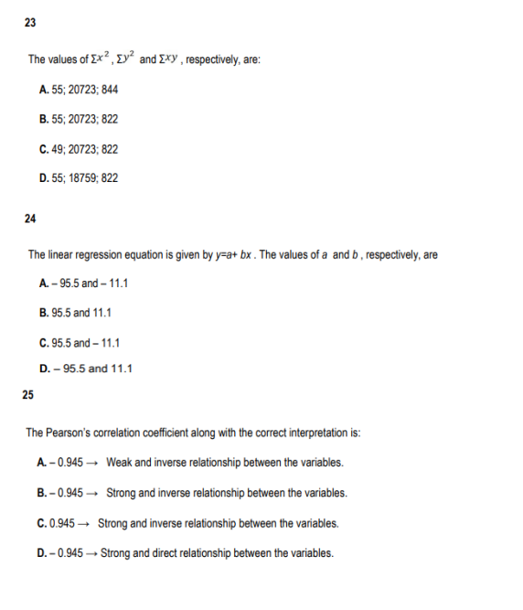 Solved Questions 22 - 25 refer to the problem below. The | Chegg.com