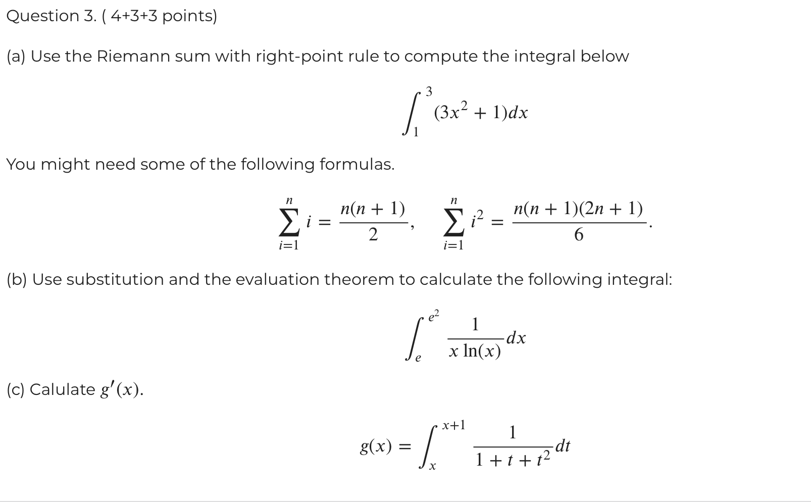 Solved (a) Use the Riemann sum with right-point rule to | Chegg.com