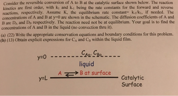 Consider the reversible conversion of A to B at the | Chegg.com