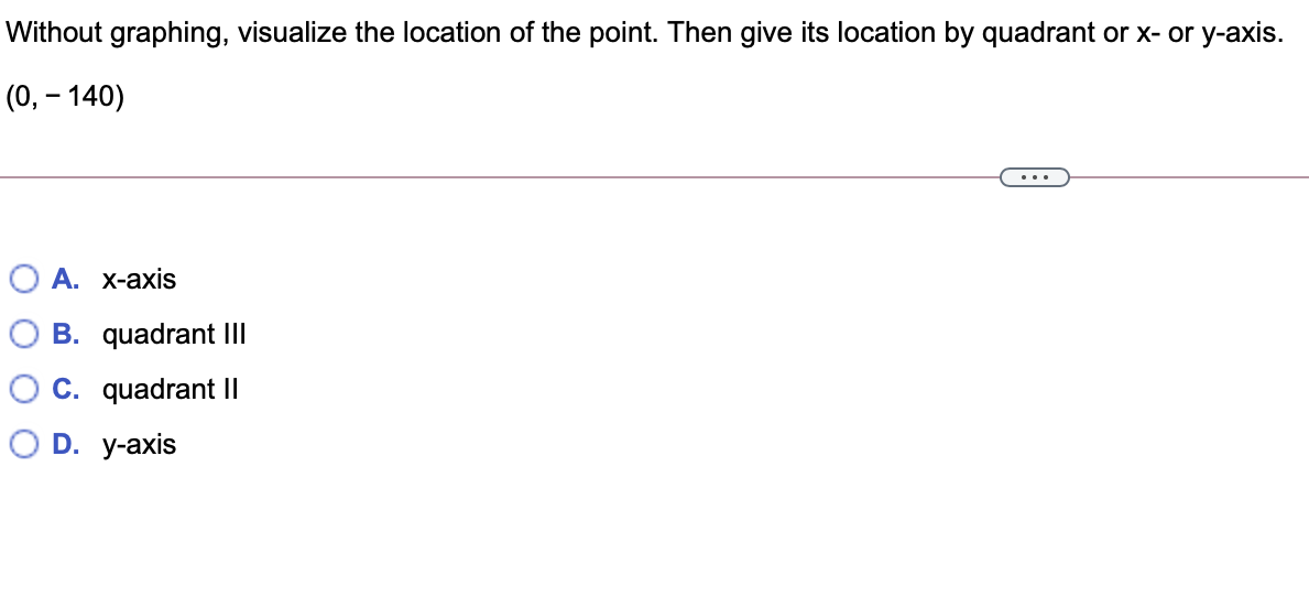 Solved Without graphing, visualize the location of the | Chegg.com