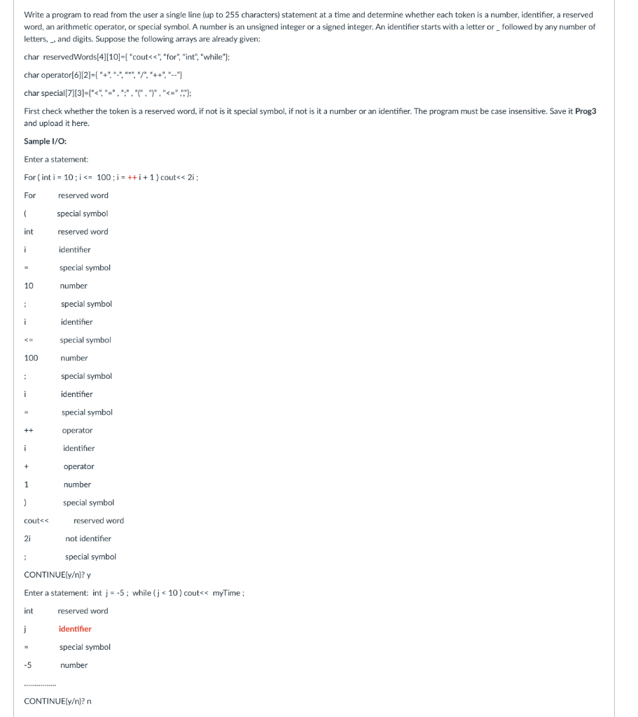 Solved Write a program to read from the user a single line | Chegg.com