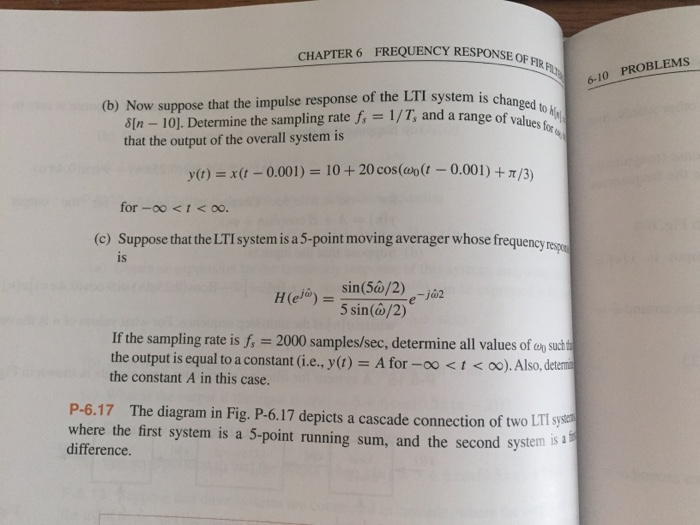 If fs = 4000 samples/sec, determine an expression for | Chegg.com