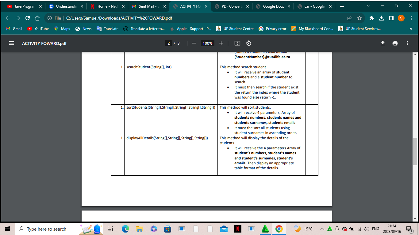 Solved 1. Foward is a tutor at TUT. He needs a console-based | Chegg.com