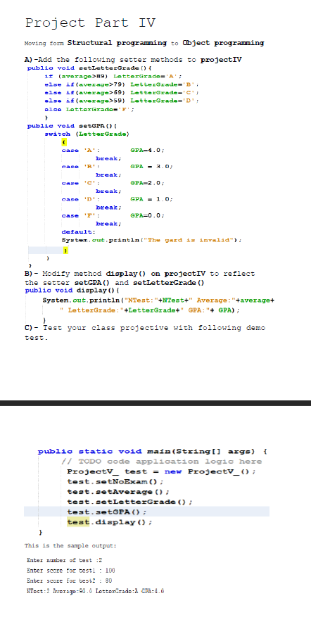 Solved Project Part IV Moving form. Structural programming | Chegg.com