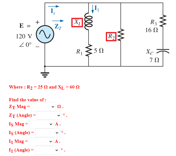 Solved R2=25Ω and XL=60Ω | Chegg.com