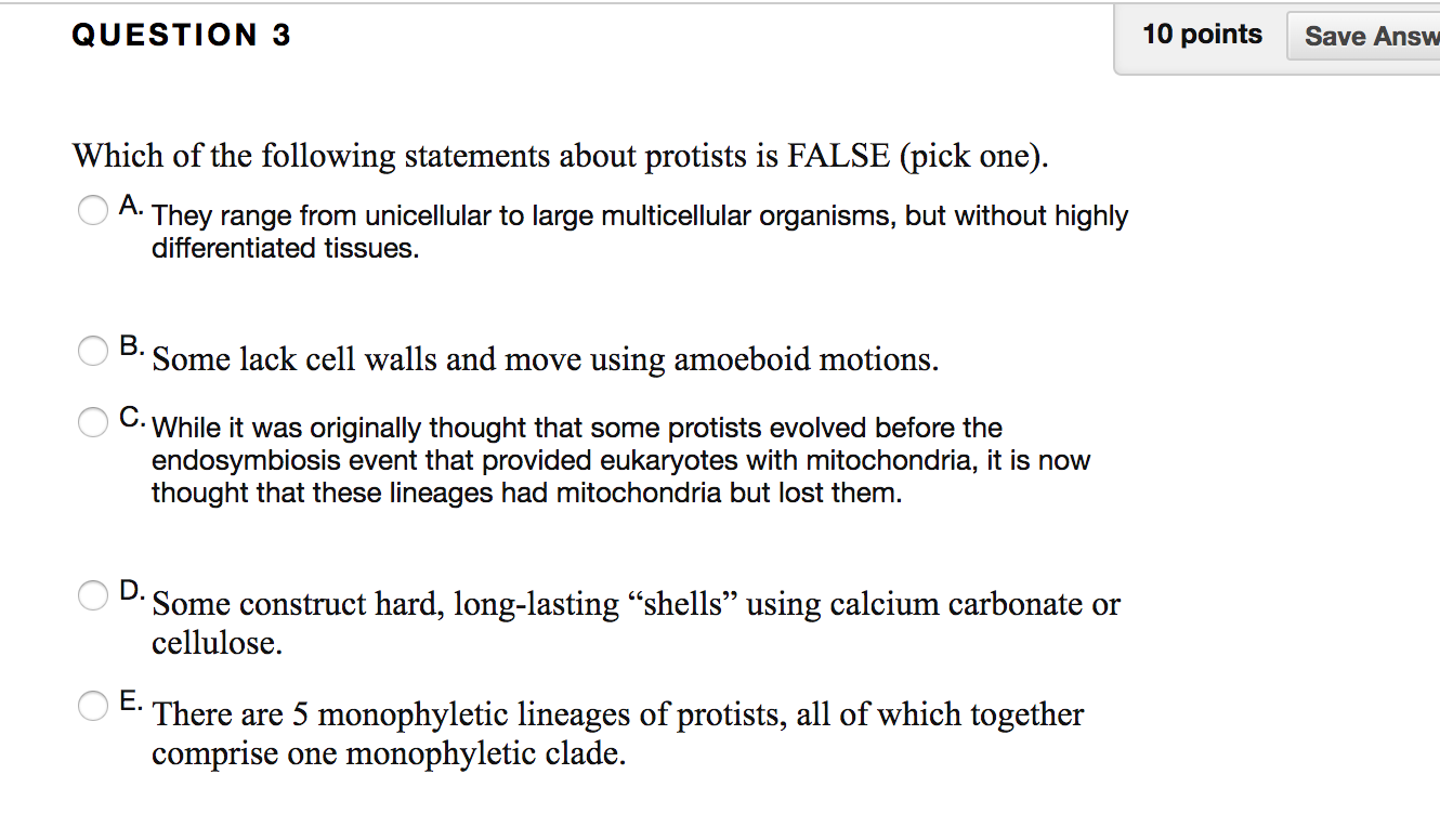 Solved QUESTION 3 10 points Save Answ Which of the following | Chegg.com