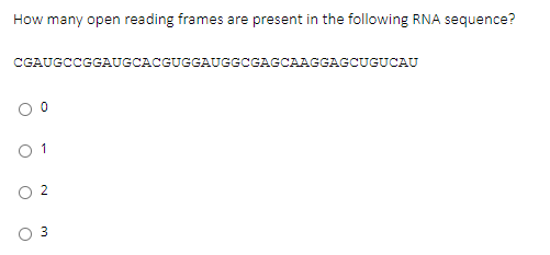 Solved How many open reading frames are present in the | Chegg.com