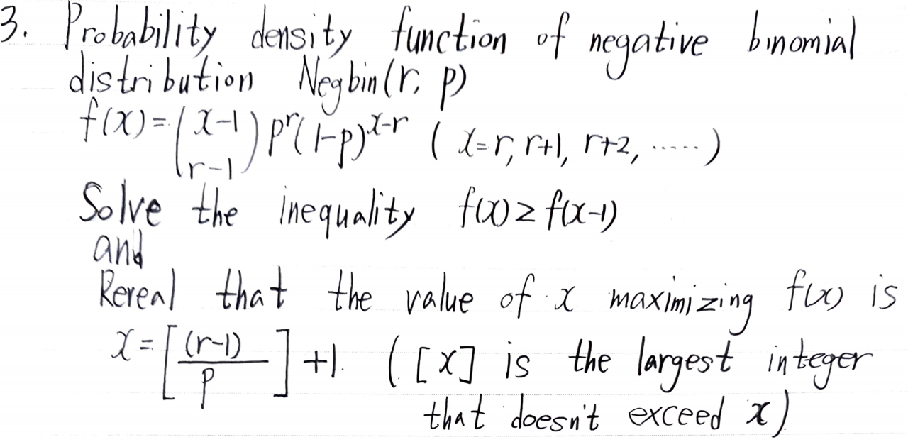 Solved binomial 3. Probability, density function of negative | Chegg.com