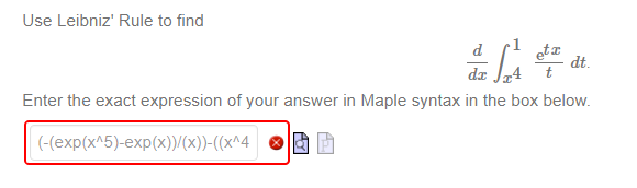 Solved Use Leibniz' Rule to find dxd∫x41tetxdt Enter the | Chegg.com