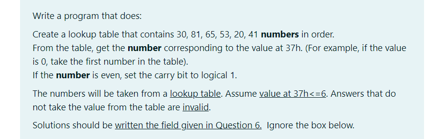 Solved Write a program that does: Create a lookup table that | Chegg.com