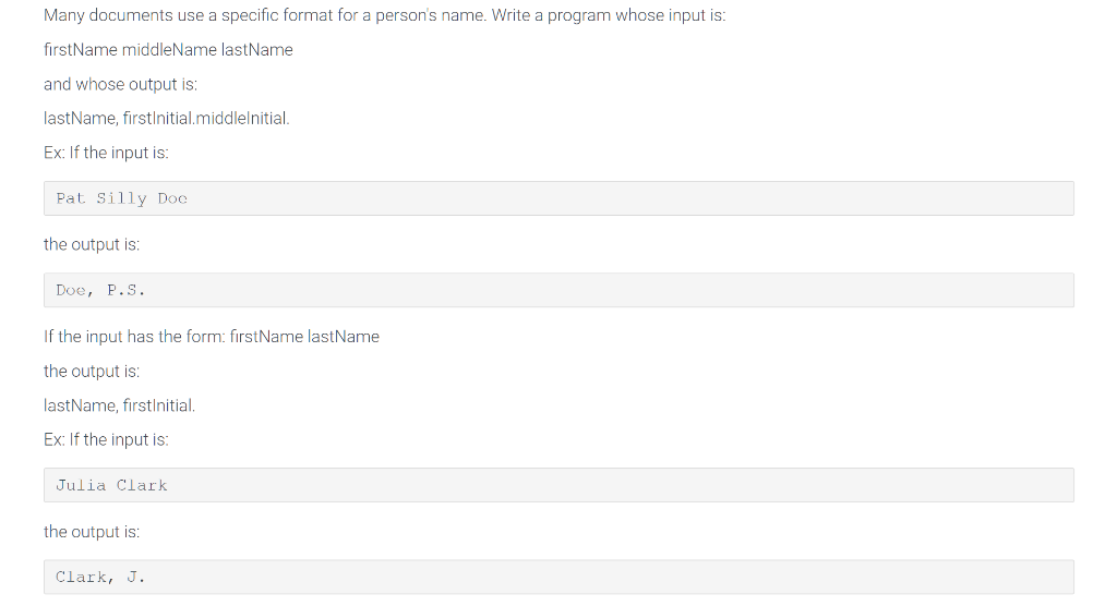 Solved Many documents use a specific format for a person's | Chegg.com