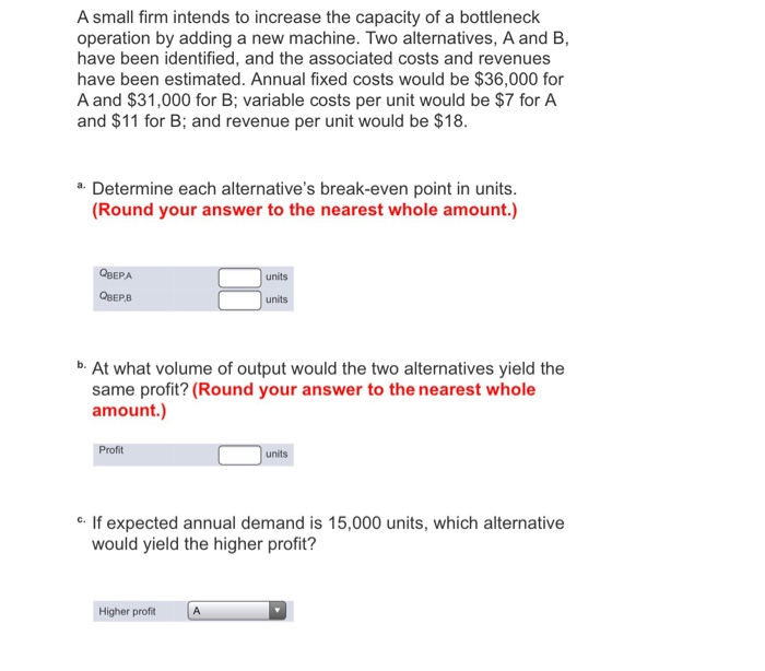 Solved A small firm intends to increase the capacity of a | Chegg.com