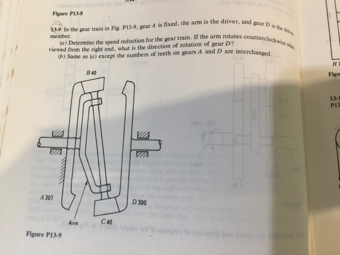 Solved In the gear train in Fig. P13-9, gear A is fixed, the | Chegg.com