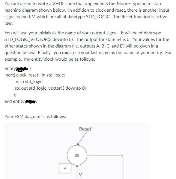 Solved You are asked to write a VHDL code that implements | Chegg.com