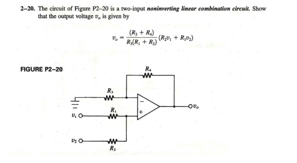 Solved 2-20. The circuit of Figure P2−20 is a two-input | Chegg.com